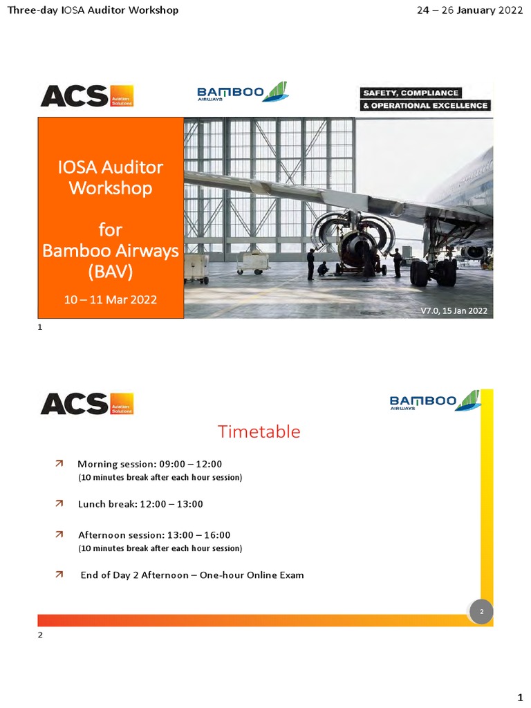 2022 IOSA Awareness Workshop | PDF | Audit | Internal Audit