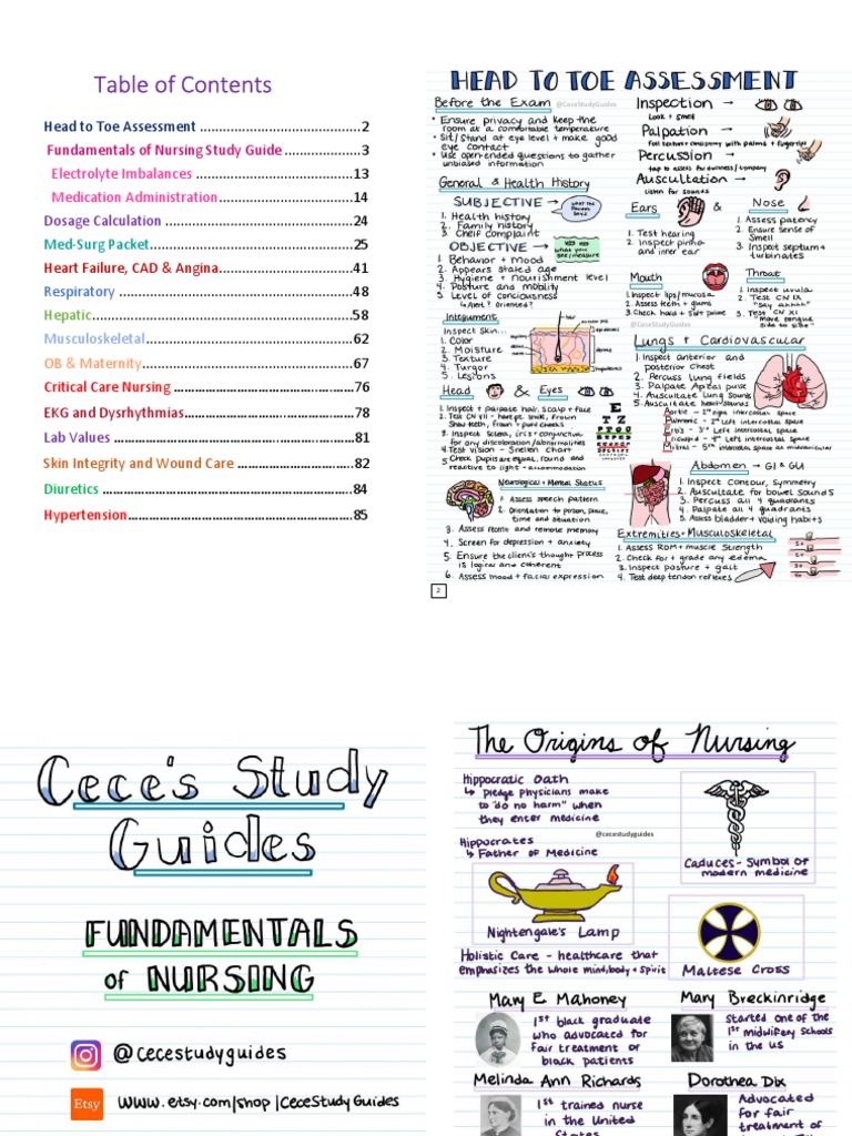 Ceces Study Guides 1&2 | PDF | Nursing | Human Diseases And Disorders