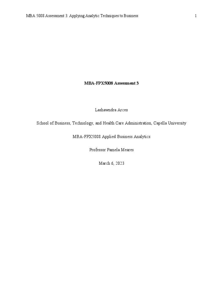 MBA FPX5008 - Assessment3 2 | PDF | Standard Deviation | Walmart