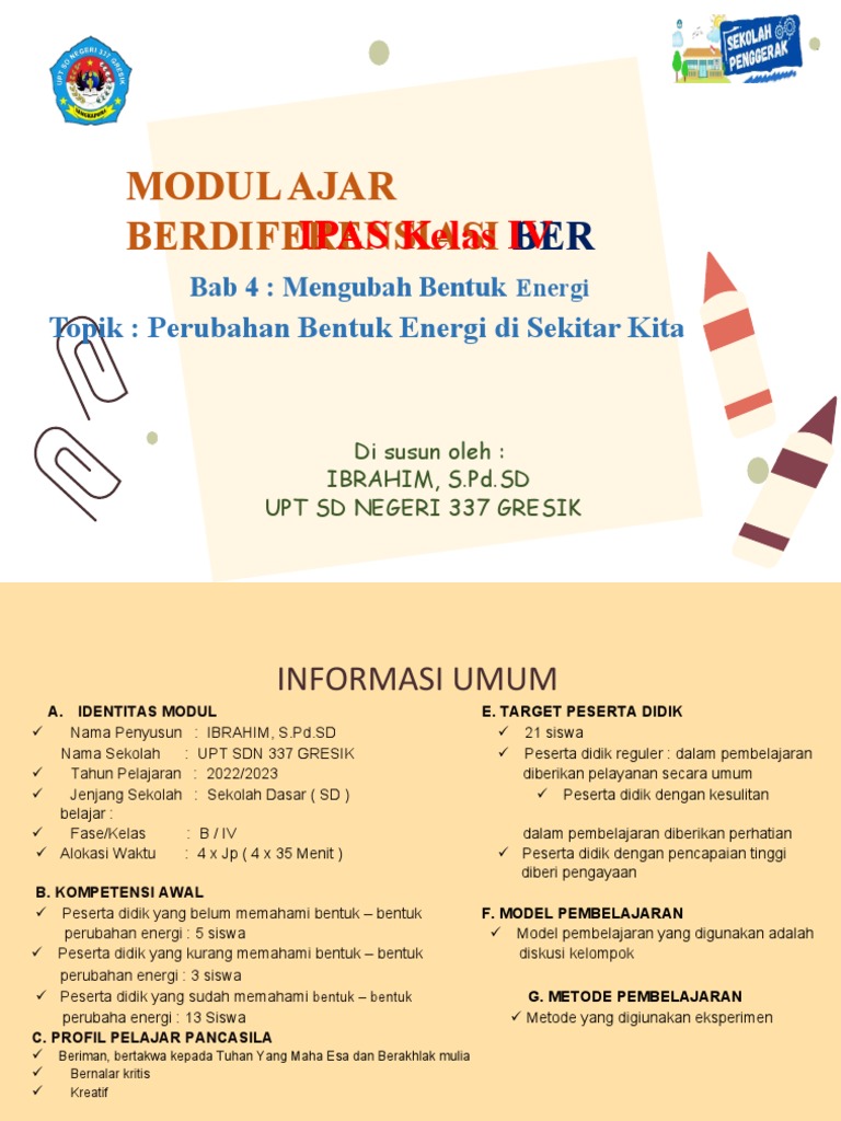 Modul Ajar Berdeferensiasi Ipas Kelas Iv | PDF