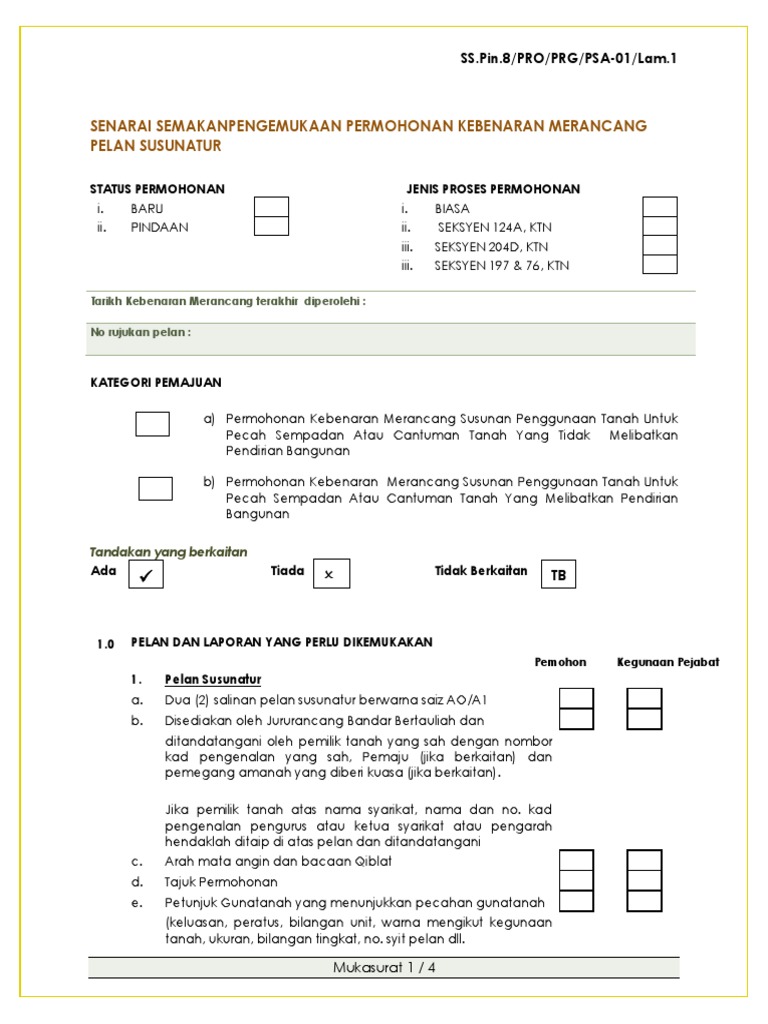 Senarai Semak Dokumen PSA | PDF