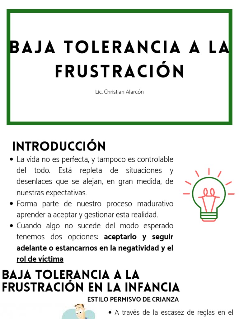 Baja Tolerancia A La Frustración | PDF