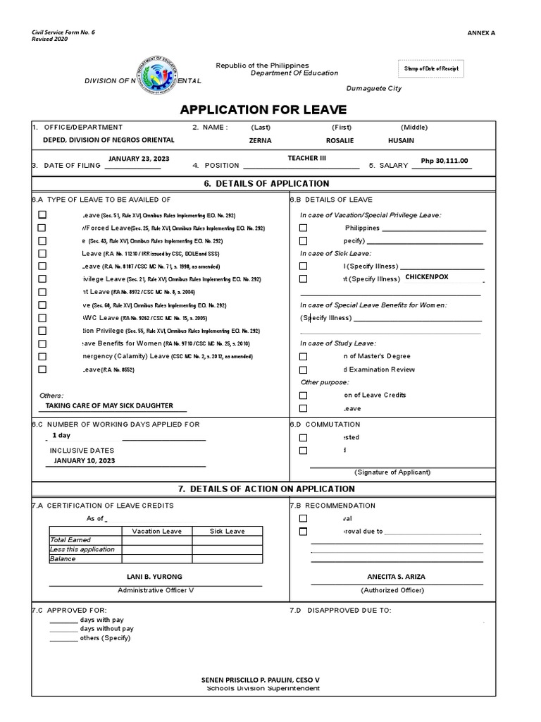 Form 6 New 1 1 | PDF | Childbirth | Parental Leave
