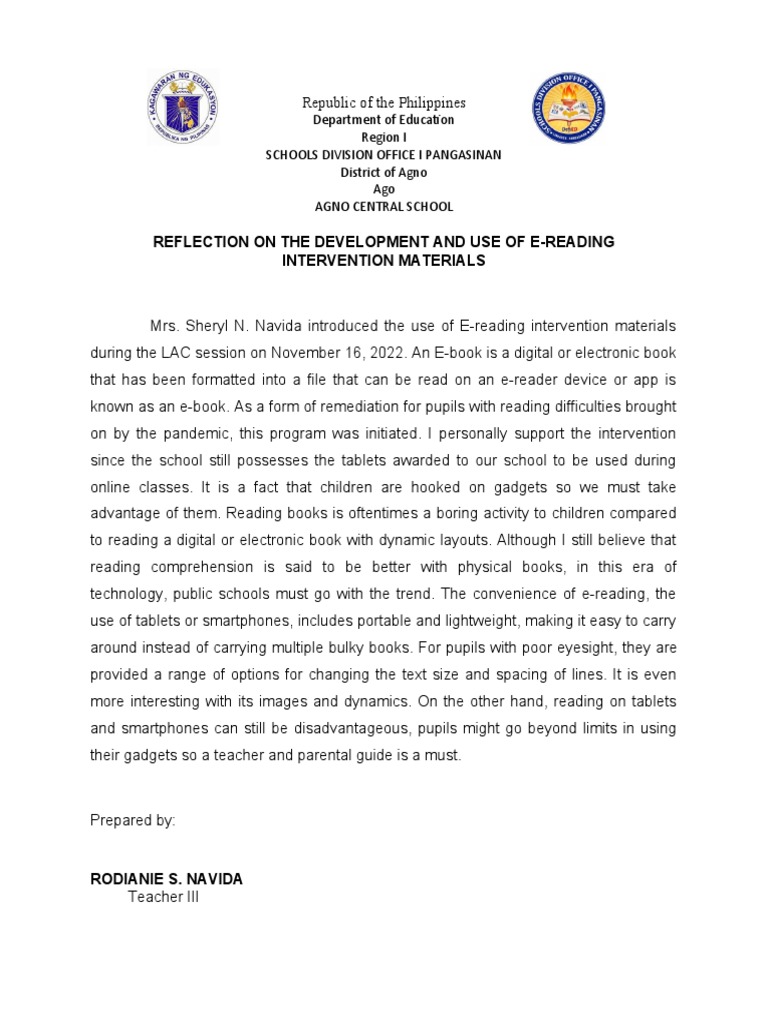 Reflections LAC | PDF | E Reader | Learning