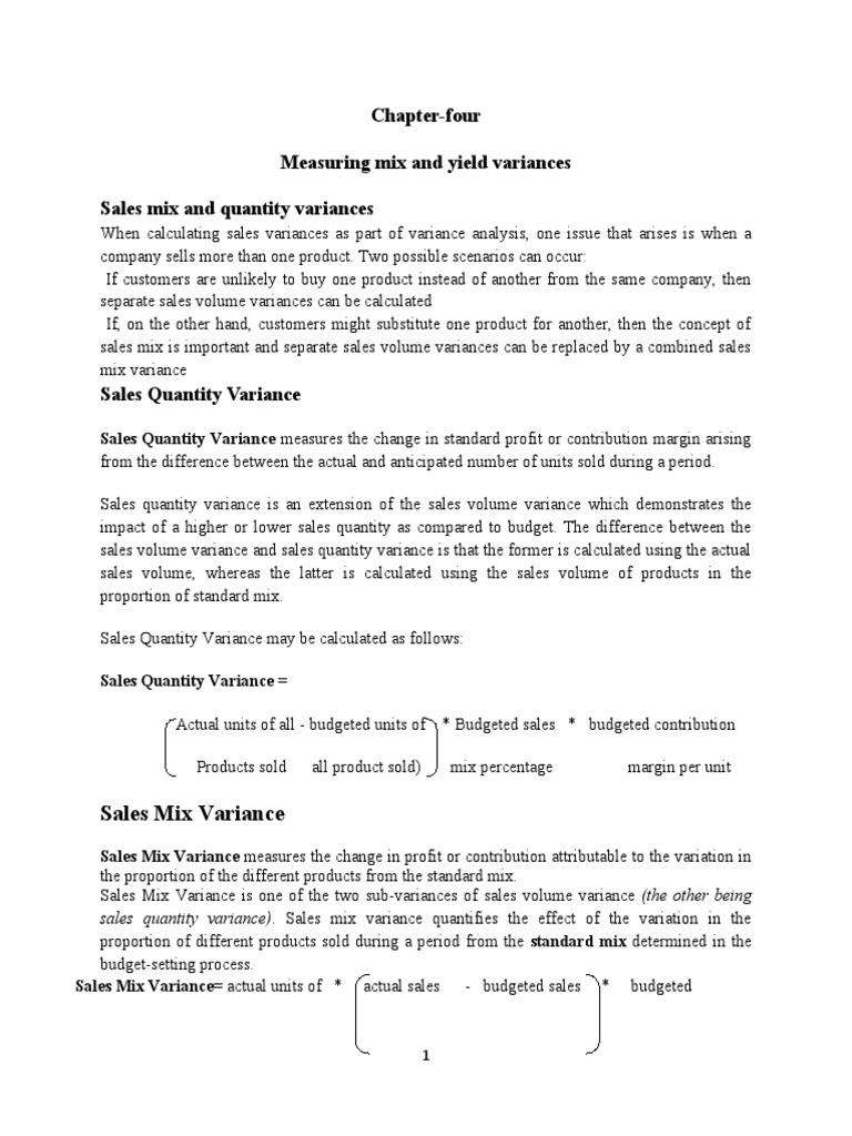 Cost II Chapter Four | PDF | Sales | Variance
