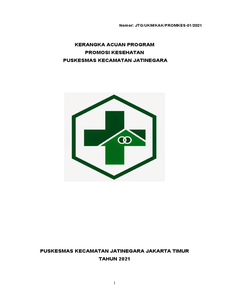 Kerangka Acuan Promkes Jatinegara 2021 Pdf