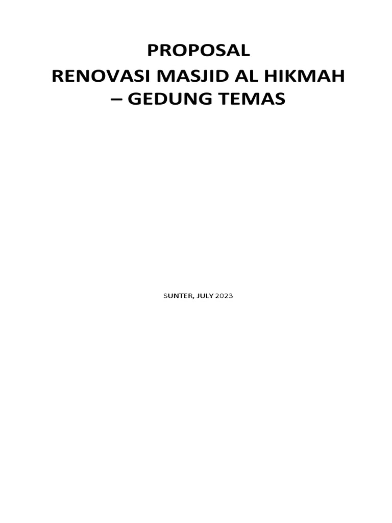 Proposal Renovasi Masjid TEMAS | PDF