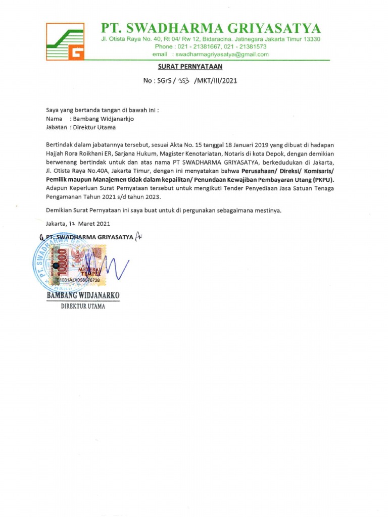 Pernyataan PKPU | PDF