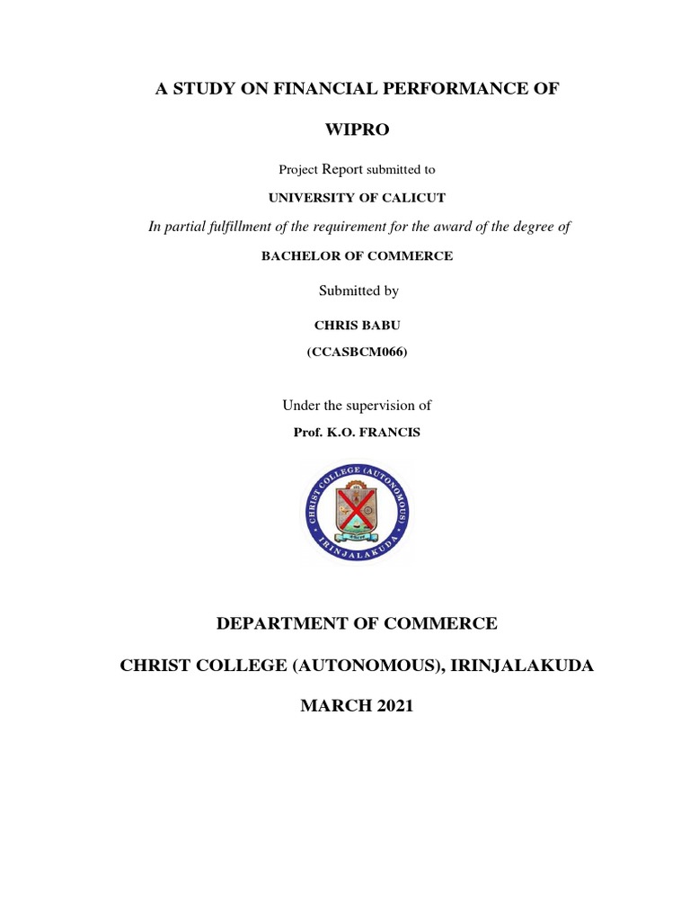 Wipro Financial Report | PDF | Balance Sheet | Financial Statement Analysis