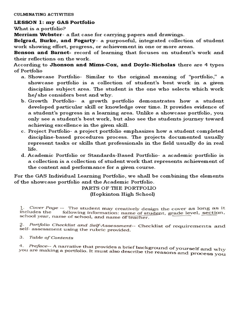 Portfolio Development Phases Pdf Educational Assessment