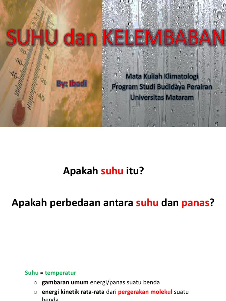 Suhu Dan Kelembaban | PDF