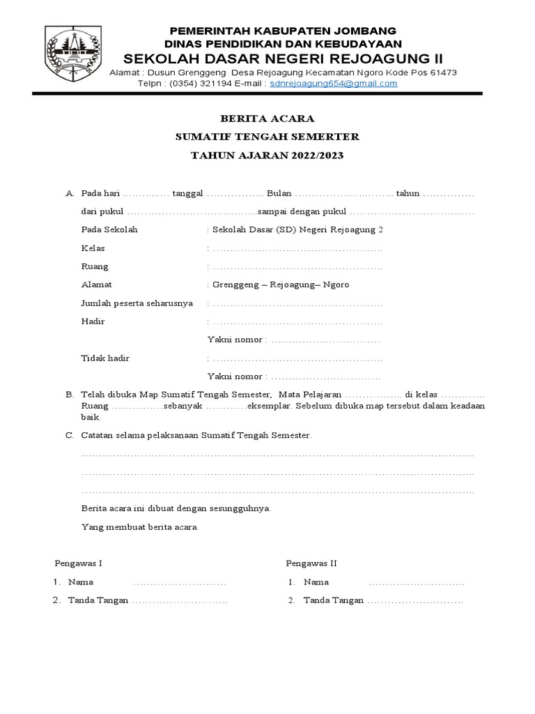 Berita Acara STS | PDF | Game & Aktivitas