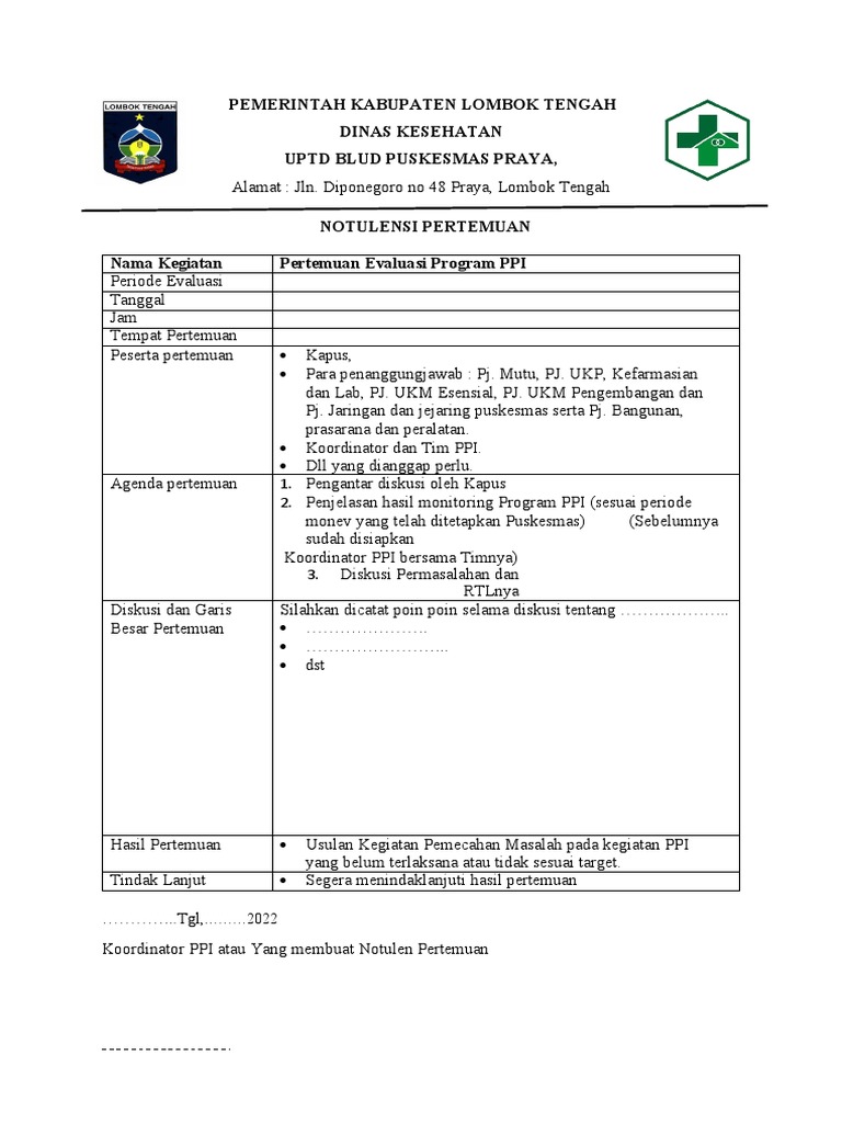 Notulensi Evaluasi Ppi | PDF | Karier & Perkembangan