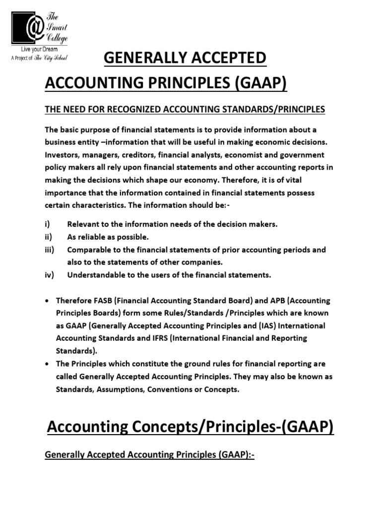 Accounting Concepts-GAAP | PDF | Generally Accepted Accounting ...