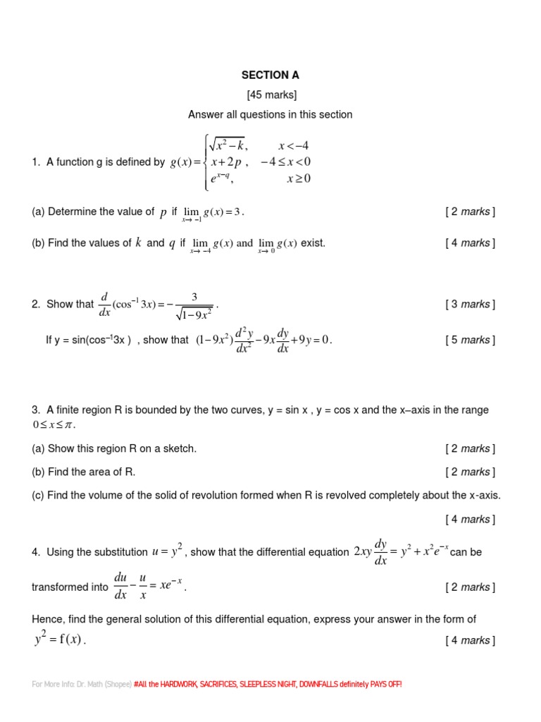 Advanced Calculus Exam Prep | PDF | Cartesian Coordinate System ...