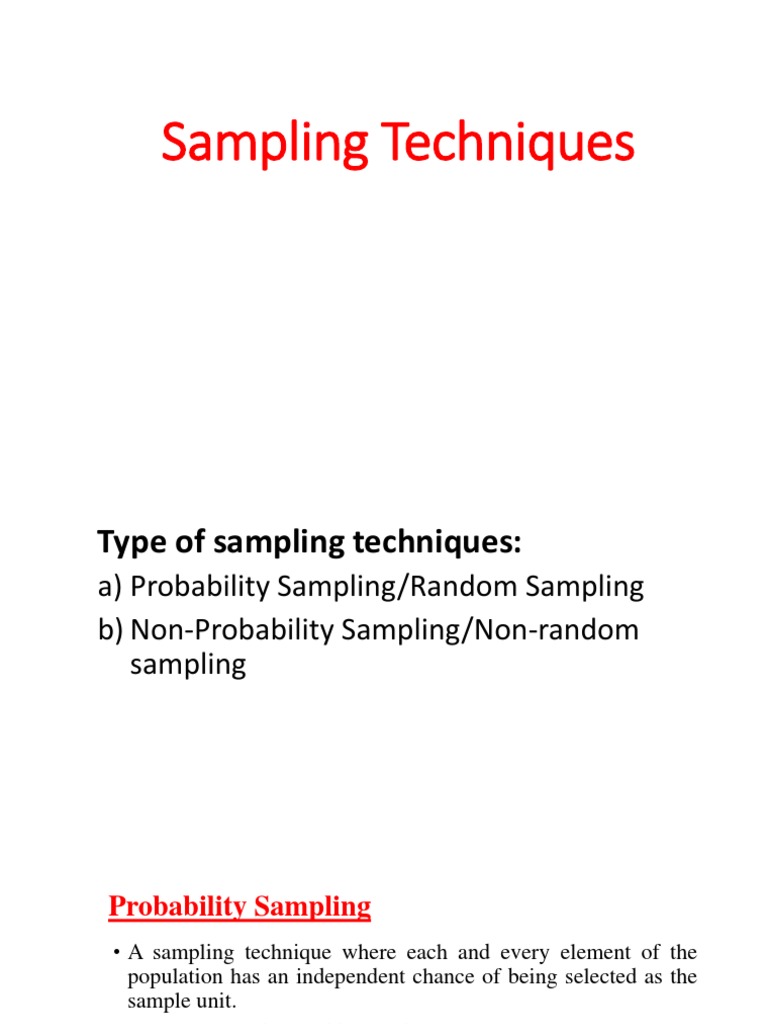 Sampling Techniques | PDF | Sampling (Statistics) | Stratified Sampling Sampling Techniques | PDF | Sampling (Statistics) | Stratified Sampling