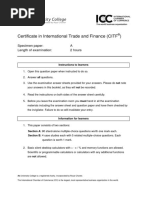 Citf Practice Test | PDF | Letter Of Credit | Invoice