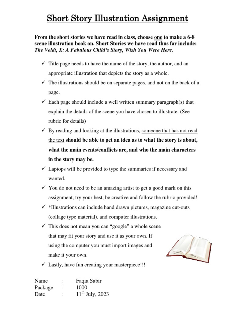 Short Story Illustration Assignment | PDF