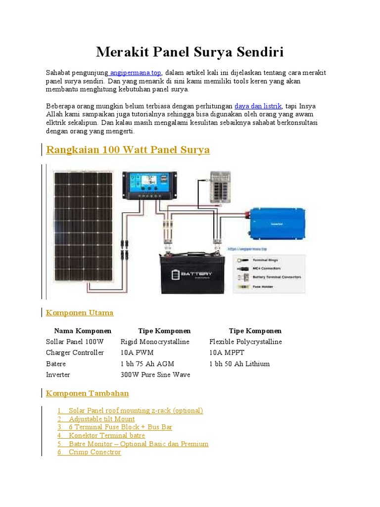 Merakit Panel Surya Sendiri | PDF