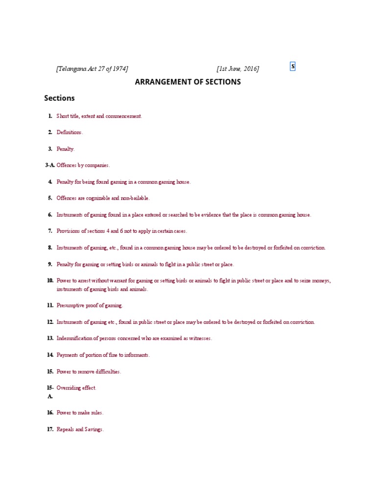 Telangana Gaming Act - Amendments - Final (In Red) .01 2 | PDF | Bail | Fine (Penalty)