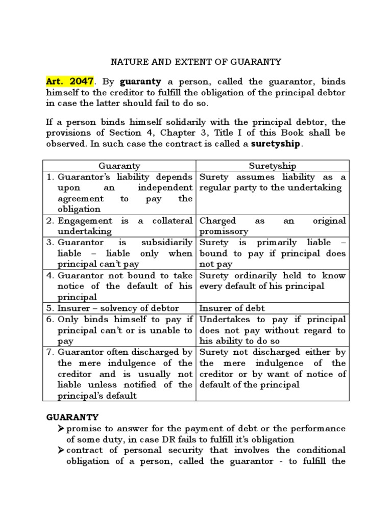 Guaranty and Suretyship | PDF | Guarantee | Surety