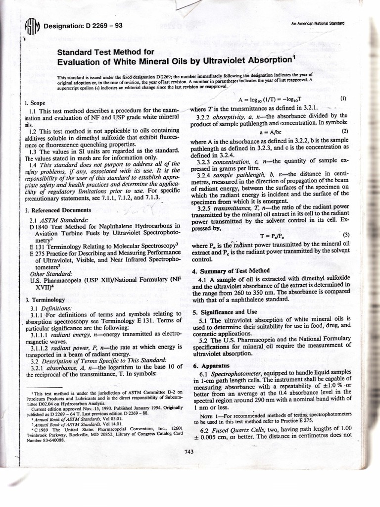 Astm D-2269 | PDF | Absorbance | Chemistry