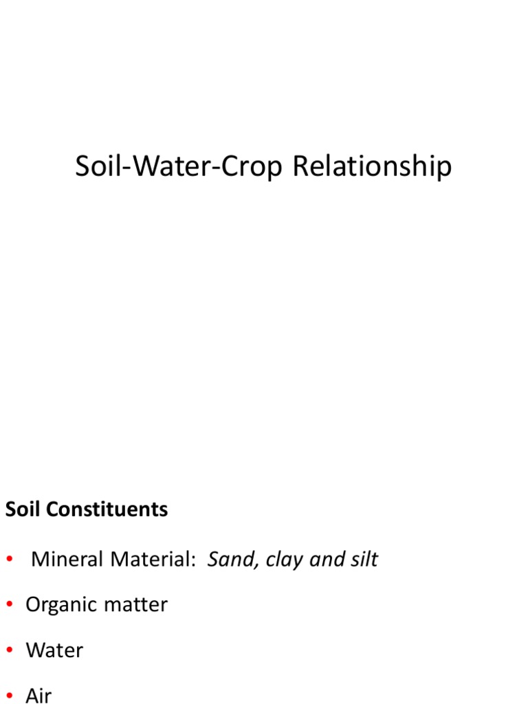 2-Soil-Water-Crop Relationship | PDF | Soil | Sand