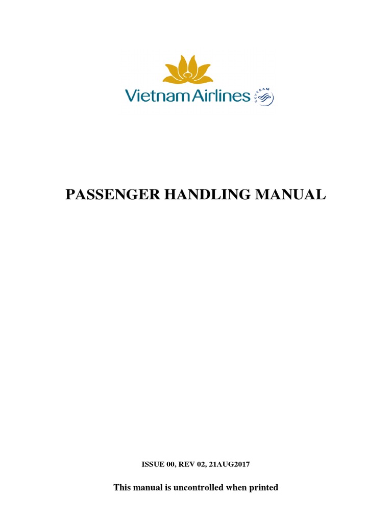 Passenger Handling Manual: This Manual Is Uncontrolled When Printed ...