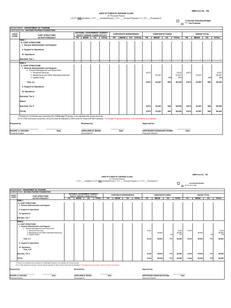 DBM Form 706 | PDF | Budget | Money