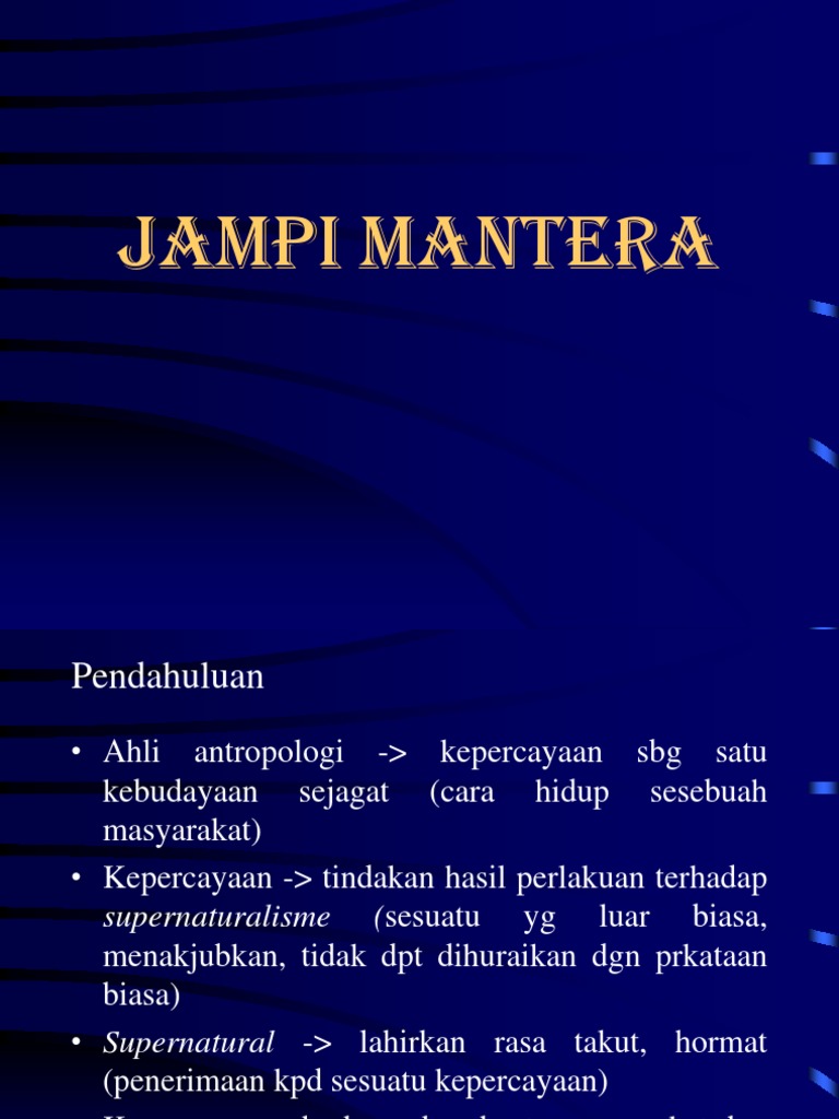 Kuliah 7 (Jampi - Mantera) | PDF