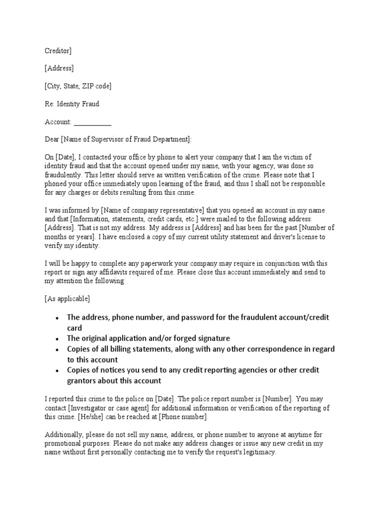 Letter To Credit Grantor | PDF