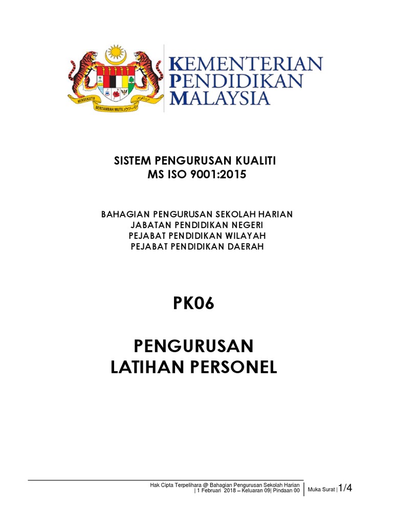PK06 Pengurusan Latihan Personel | PDF