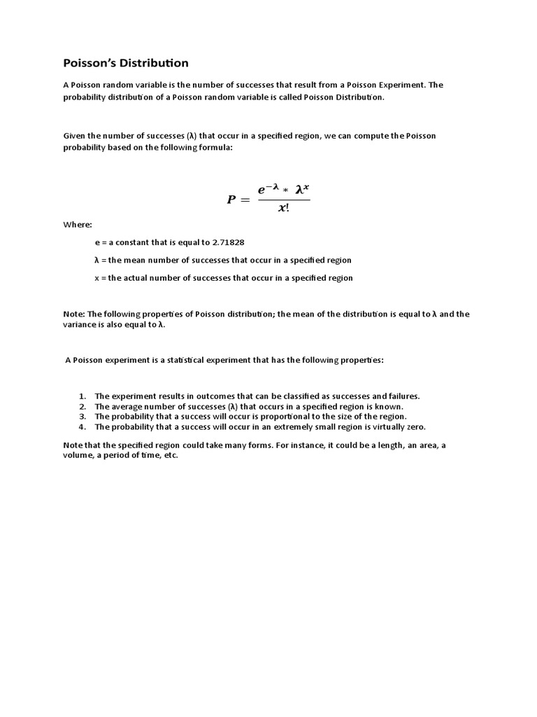 Poissons Distribution | PDF