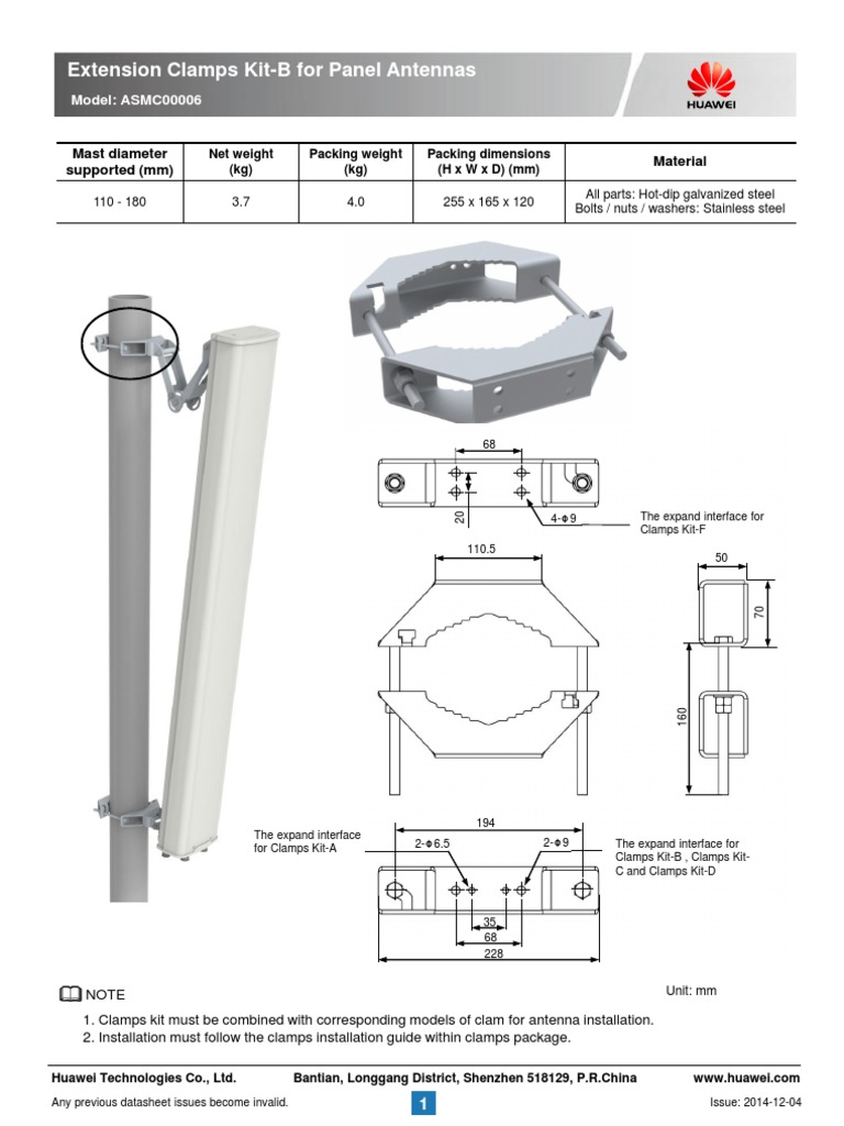 Extension Clamps Kit-B for Antennas | PDF | Manufactured Goods