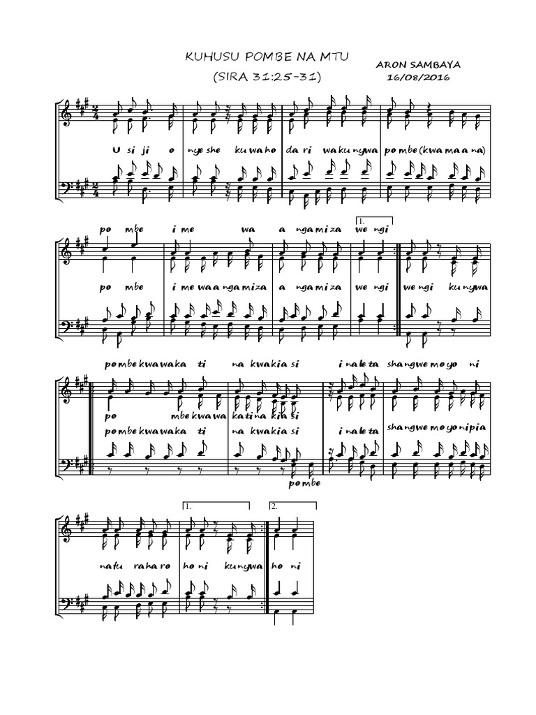 Ab092 Pombe Na Mtu | PDF
