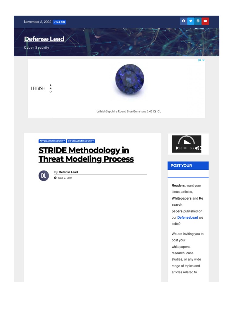 STRIDE Methodology in Threat Modeling Process - Defense Lead | PDF | Security | Computer Security