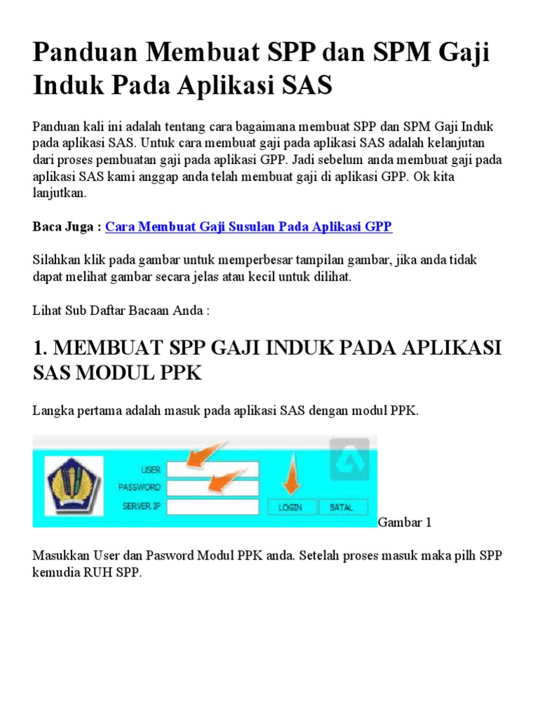 Panduan Rekam SPM Gaji Induk Pada Aplikasi SAS | PDF | Karier & Perkembangan