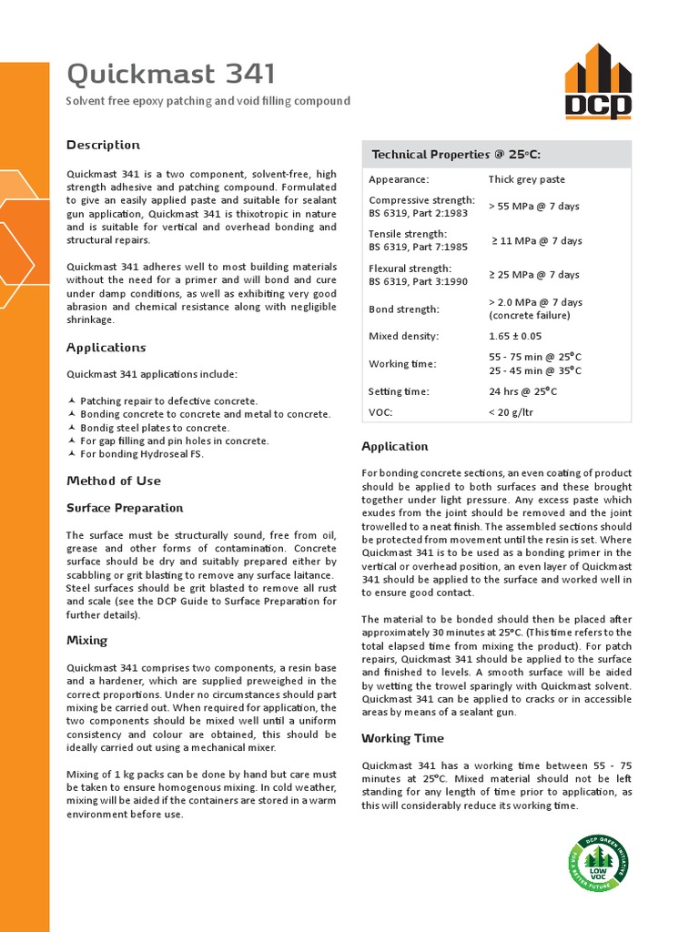 Quickmast 341 | Download Free PDF | Concrete | Epoxy