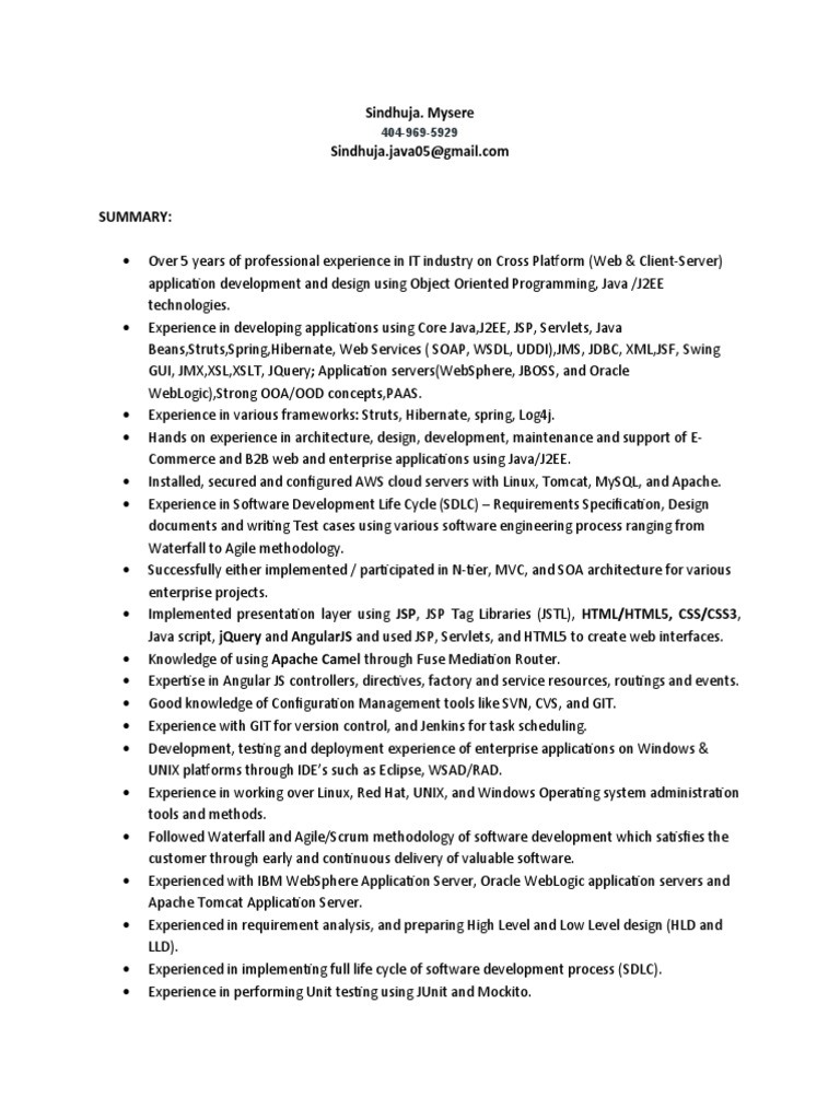 1525287275sindhuja Resume Infotek | PDF | Java Script | Java (Programming Language)