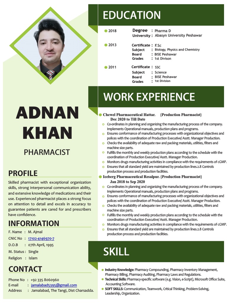 DR Adnan CV | PDF | Pharmacy | Health Care