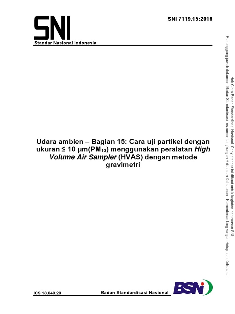 SNI 7119 15 2016 Udara ambien - Bagian 15 Cara uji partikel dengan ...