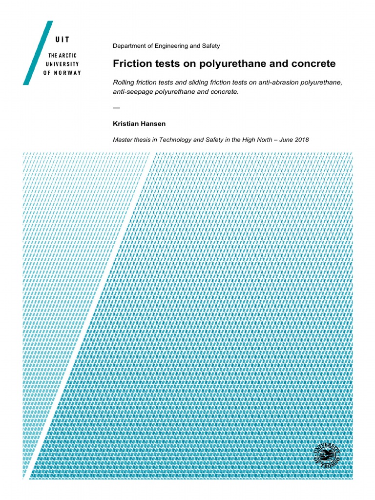 Friction Tests On Polyurethane And Concrete Pdf Friction Tire