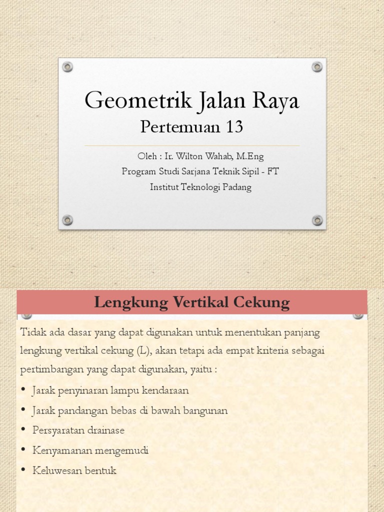 Pertemuan-13 - Vertikal Cekung | PDF