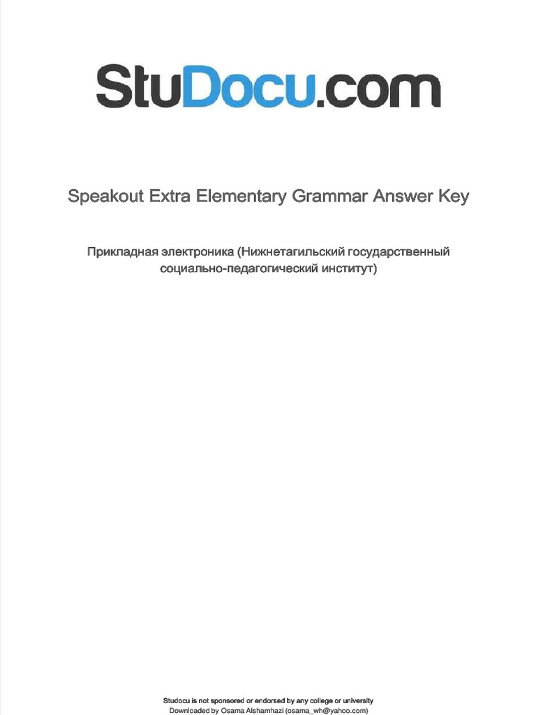 Speakout Extra Elementary Answer Key | PDF | Food And Drink | Cooking