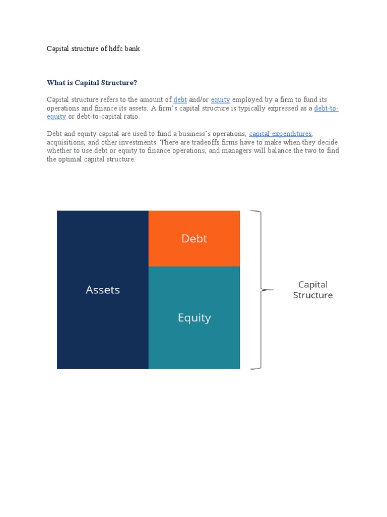 Capital Structure of HDFC Bank | PDF | Capital Structure | Debt