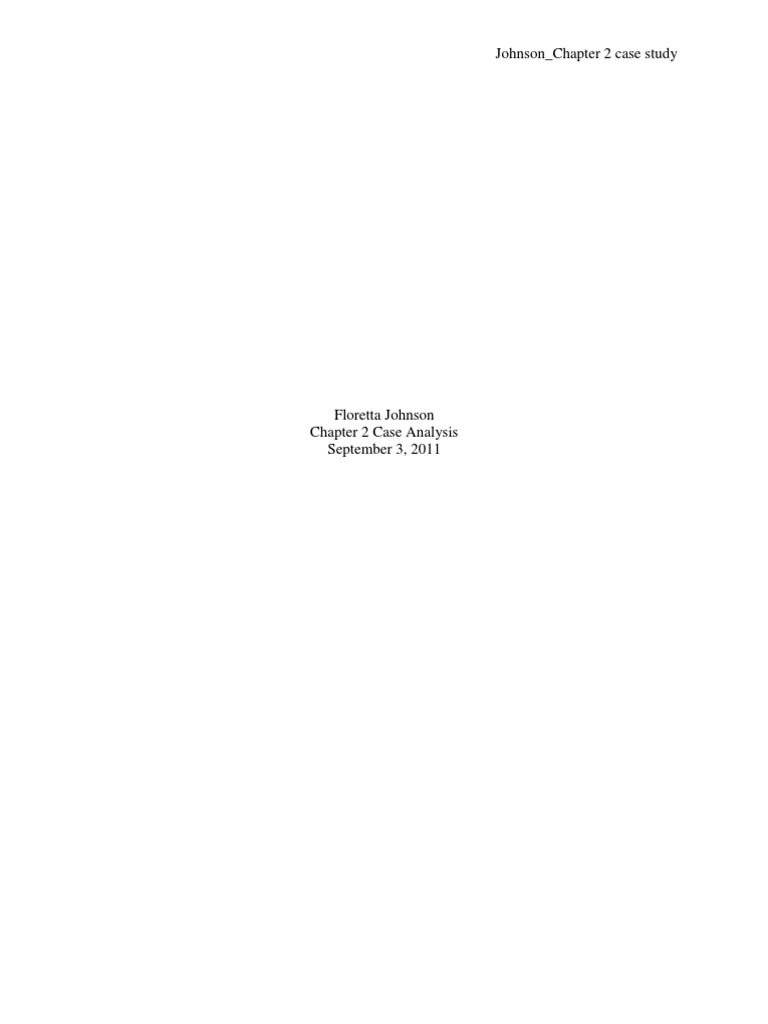 Johnson - Chapter 2 Case Study | PDF | Economic Model | Motivation