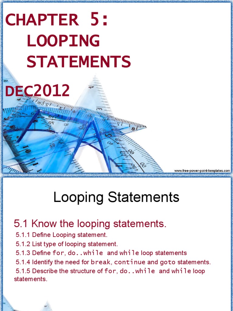 Chapter 5 Looping Statements | PDF | Control Flow | Computer Programming