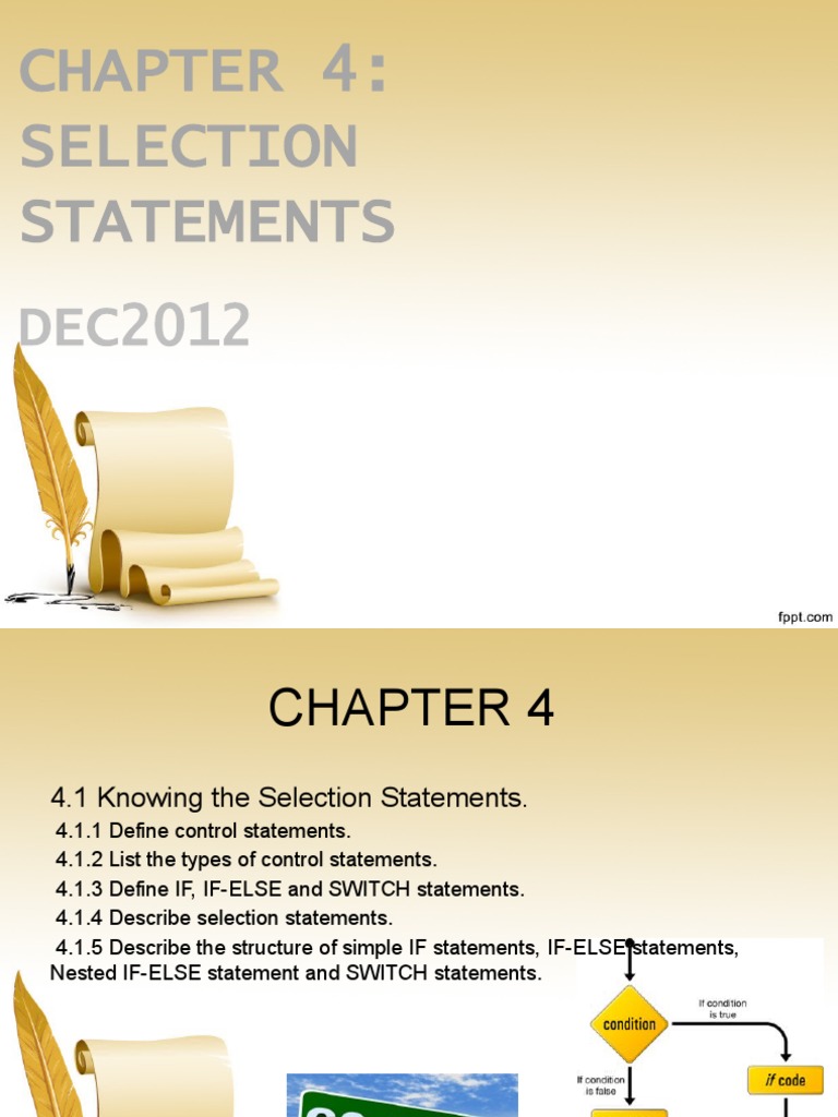 Chapter 4 Selection Statements | PDF | Control Flow | Computer Engineering