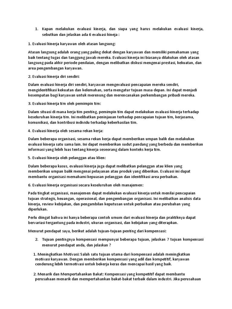 Uas Evaluasi Kinerja | PDF