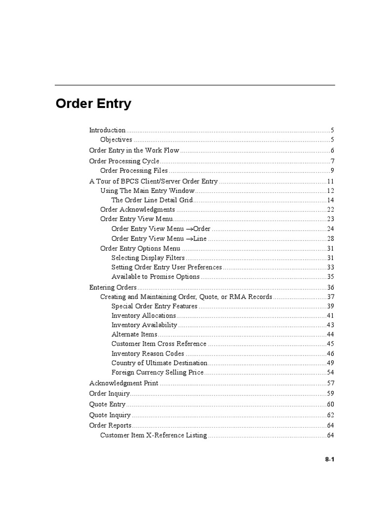 BPCS Order Entry User Guide | PDF | Invoice | Taxes